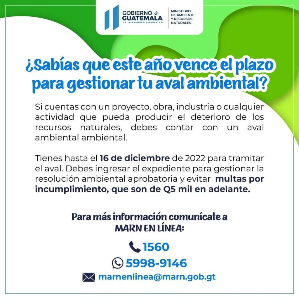 Regularización ante el MARN vence el 16 de diciembre - Agencia ...