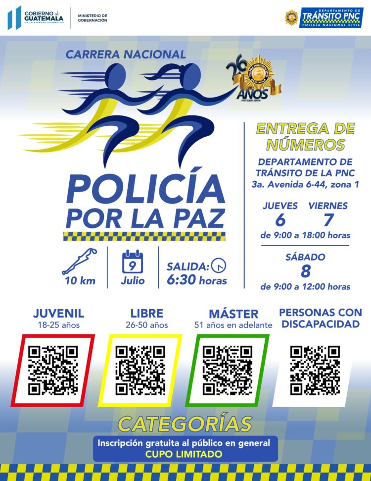 PNC realizará la Carrera Nacional Policía por la Paz - Agencia Guatemalteca de Noticias