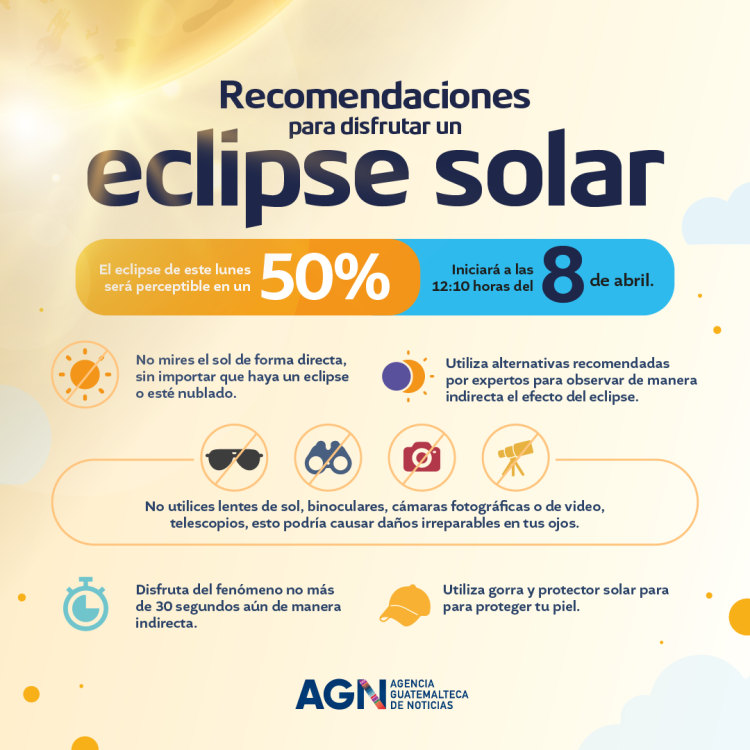 Para ver el eclipse solar es importante acatar ciertas recomendaciones ...